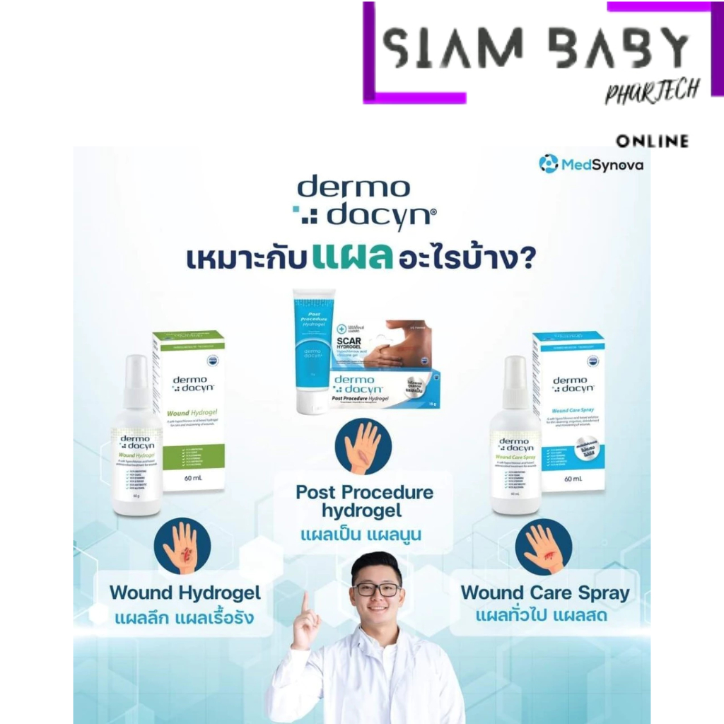 Dermodacyn Wound Hydrogel / Wound Care Spray เดอร์โมดาซิน สำหรับ แผลติด ...