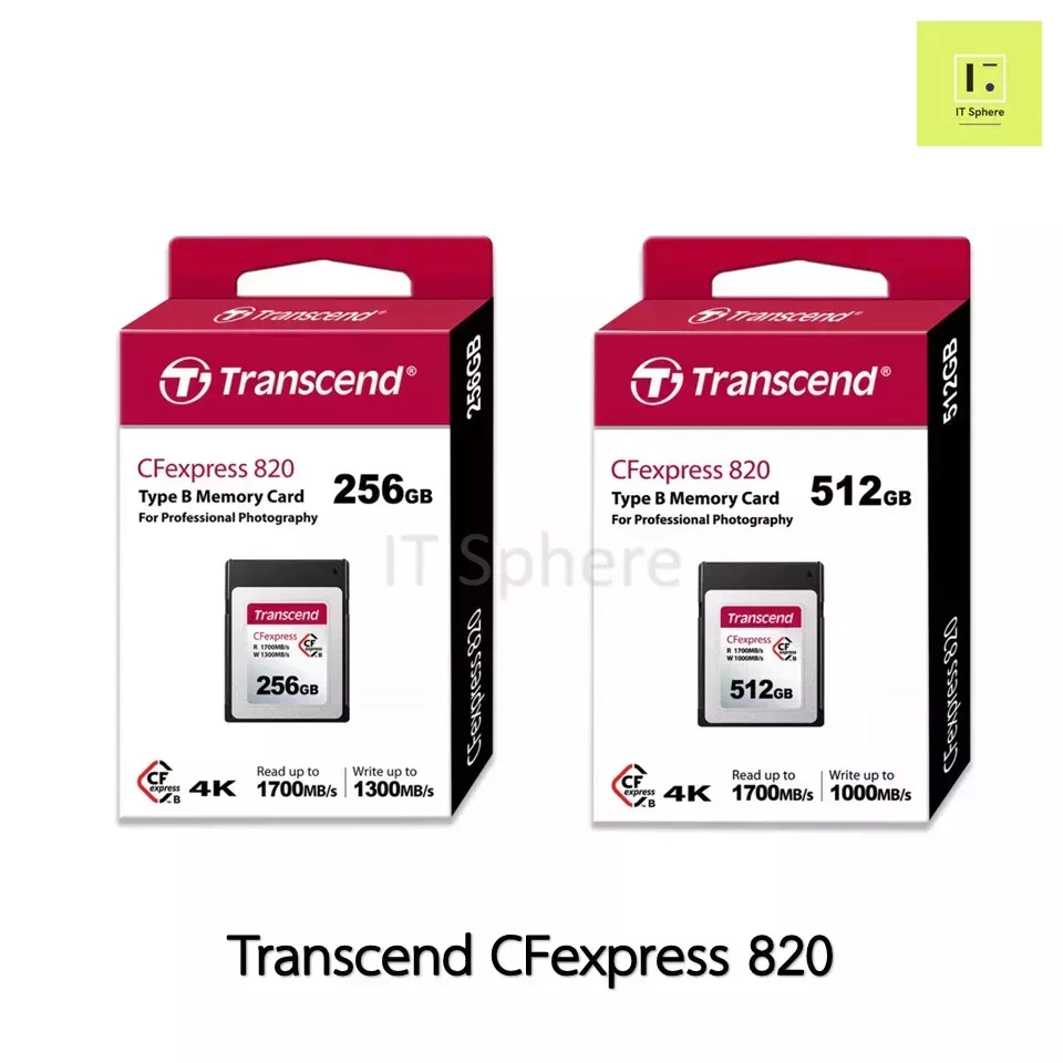 [ส่งด่วนทักแชท] TRANSCEND CFexpress Card 820 Type B : 256GB , 512GB memory Card SD Card FE820 ...