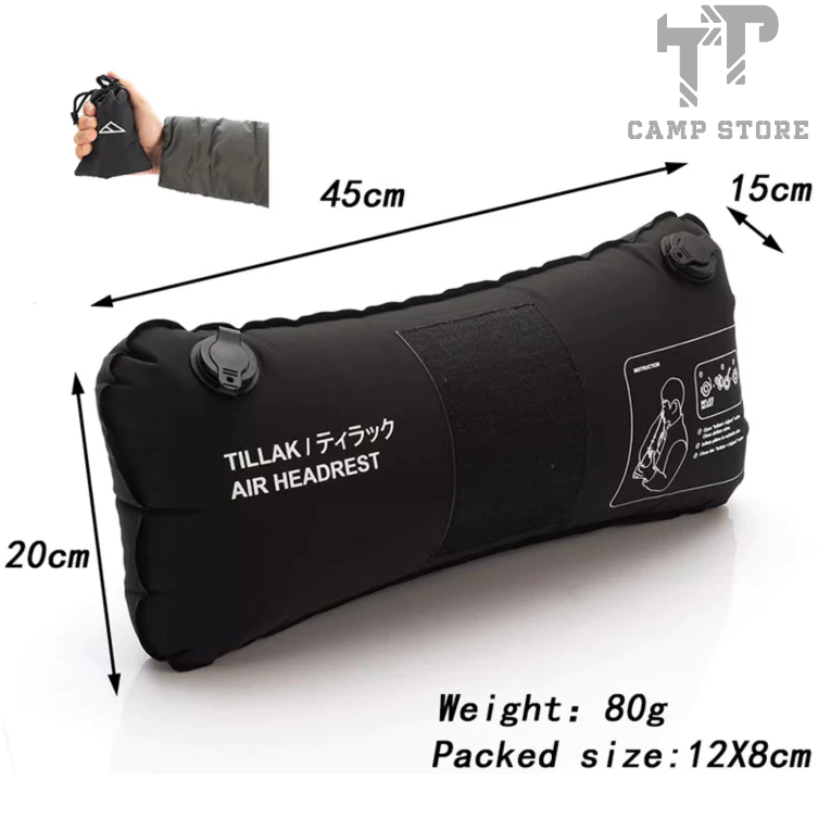 🔥พร้อมส่งจากไทย🔥Tillak หมอนเป่าลม หมอนรองคอ เเบบพกพา ชนิดใส่ลม พับเก็บได้ ติดกับเก้าอี้พนักสูง ...