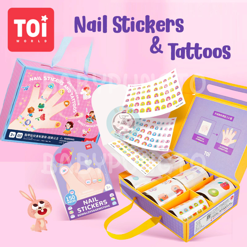 TOi Nail Stickers And Tattoos ชุดสติ๊กเกอร์แทททู+ติดเล็บ สำหรับเด็ก ...