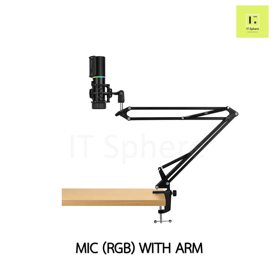 Streamplify MIC Arm สตรีมมิ่ง MICSTREAMING ไมค์ไลฟ์ ไมค์ตั้งโต๊ะ ไมค์ ไมค์หนีบโต๊ะ MICARM RGB ...