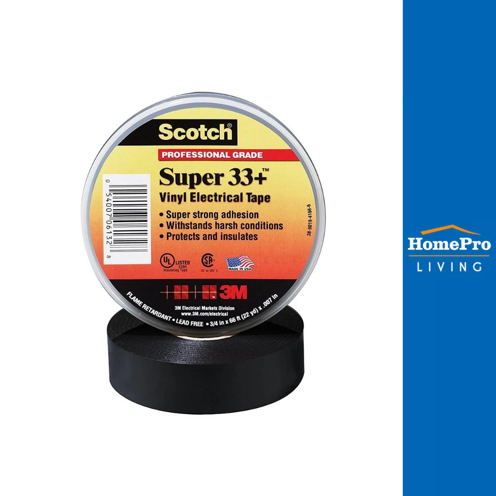3M เทปพันสายไฟ SUPER 33+ 66 ฟุต สีดำ | Shopee Thailand