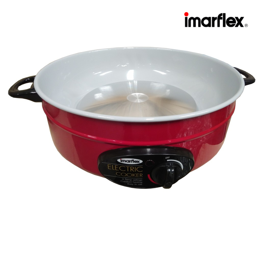 IMARFLEX_1 หม้อสุกี้ไฟฟ้า ฝาแก้ว หม้อแสตนเลส (ถอดได้) ขนาด 3 ลิตร IP-19 | Shopee Thailand