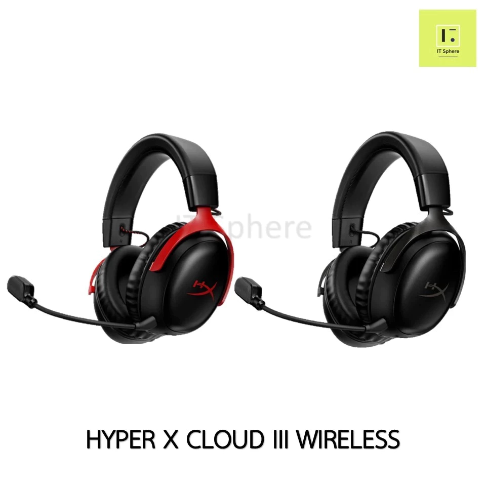 HYPER X CLOUD III WIRELESS RED BLACK สีดำ สีแดง HEADSET CLOUDIII 3 ...