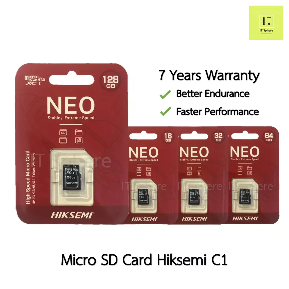 [ของแท้ ศูนย์ไทย] Micro SD Card Hiksemi Neo C1 16GB 32GB 64GB 128GB microSDHC?/ Class 10 and UHS ...