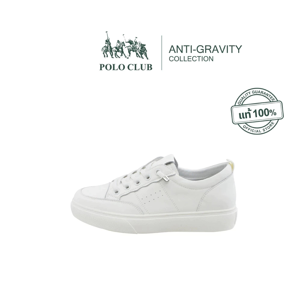 POLO CLUB รองเท้าผ้าใบหนัง รุ่น P1966 สีขาว | Shopee Thailand