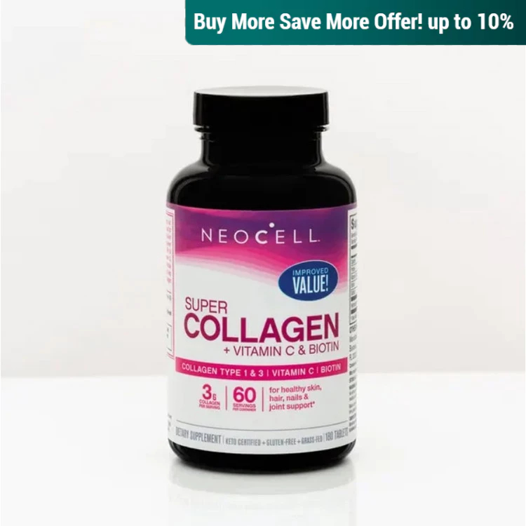 Neocell, Super Collagen Tablets + Vitamin C & Biotin, 180 Tablets ...