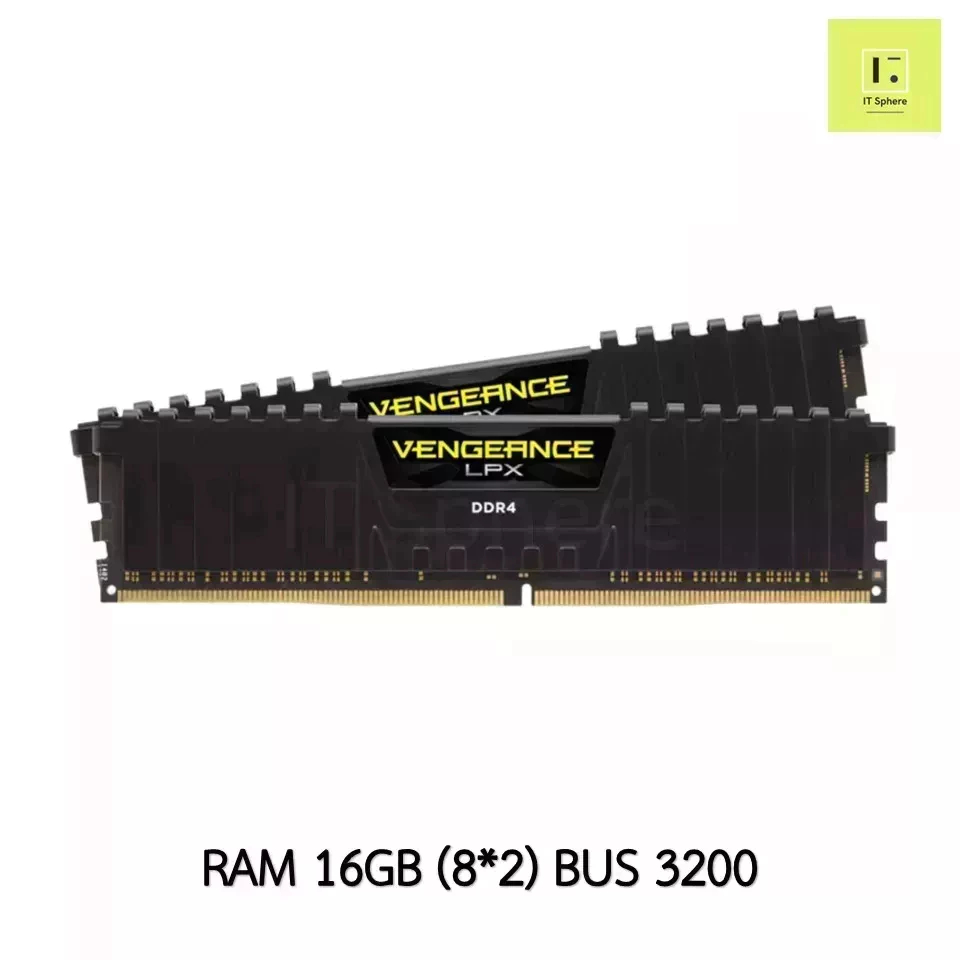 แรม VENGEANCE LPX 8*2GB Bus 3200 DDR4 สีดำ (VENGEANCE® LPX 16GB (2 x 8GB) DRAM 3200MHz C16 Black ...