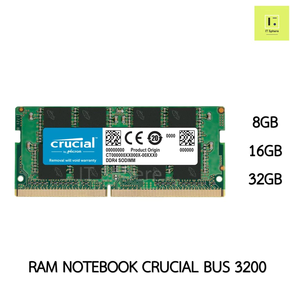 RAM NOTEBOOK 8GB 16GB 32GB BUS3200 DDR4 Crucial รับประกันตลอดอายุการใช้ ...