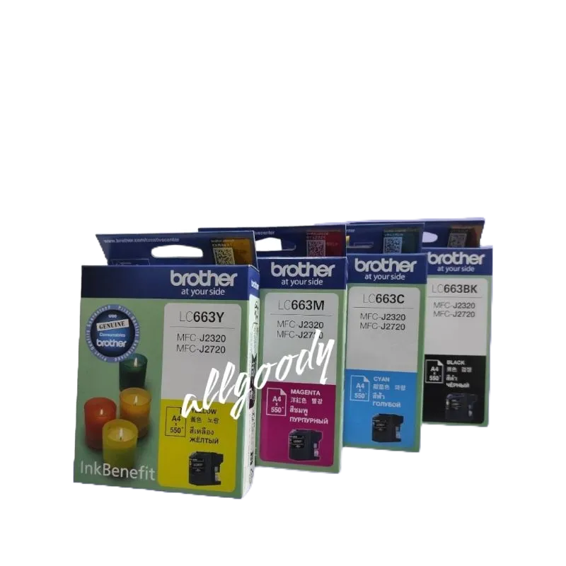 Brother LC-663(สีดำ, สีฟ้า, สีแดง, สีเหลือง)ตลับหมึกพิมพ์ของแท้ แยก 4 สี 4ตลับ สำหรับเครื่องรุ่น ...