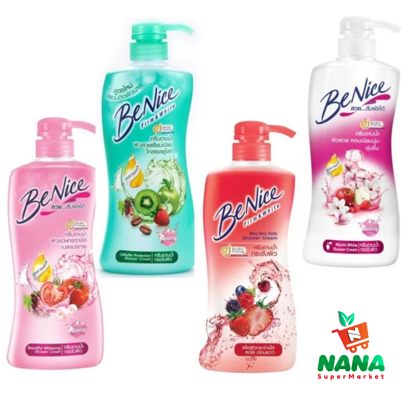 Benice บีไนซ์ มีสทีค ไวท์ ชาวเวอร์ ครีม หัวปั๊ม 450ml. (เลือกสูตรได้ ...