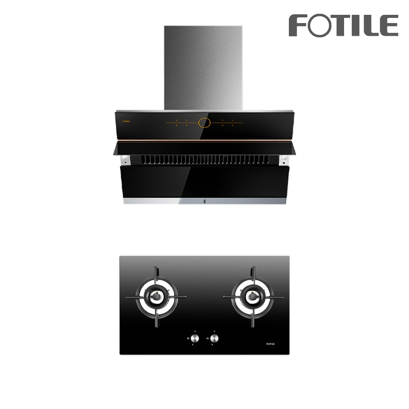 FOTILE เครื่องดูดควันกระโจม JQG9009T 90 ซม. + เตาแก๊ส GHG78211 78 ซม. 2 หัวแก๊ส กำลังไฟ 5000 ...