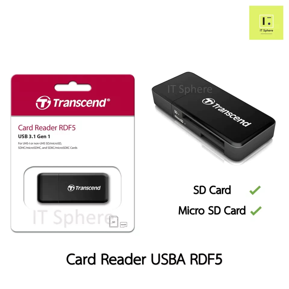 Card Reader SD Card / Micro SD Card TRANSCEND RDF5 USB 3.0 , USB 3.1 ...