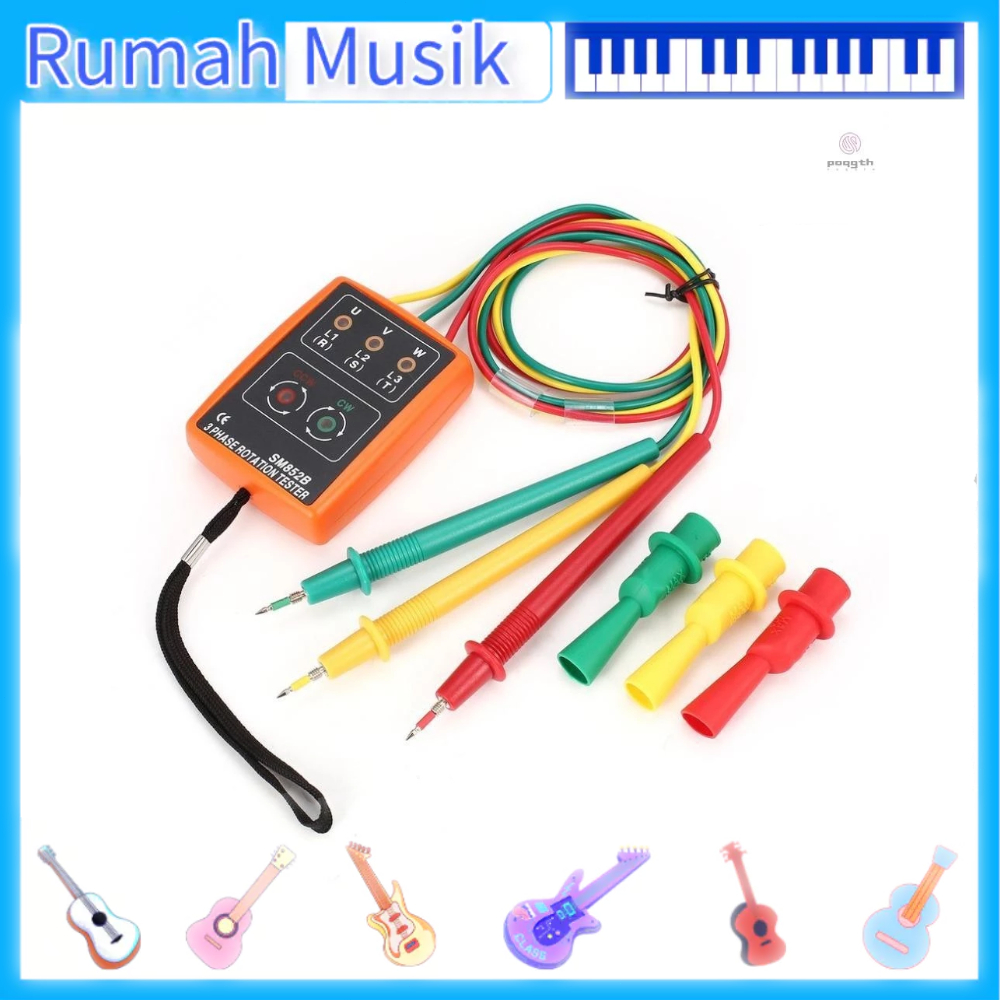 HOT SM852B 3-Phase Rotation Tester Digital Phase Indicator Detector LED ...