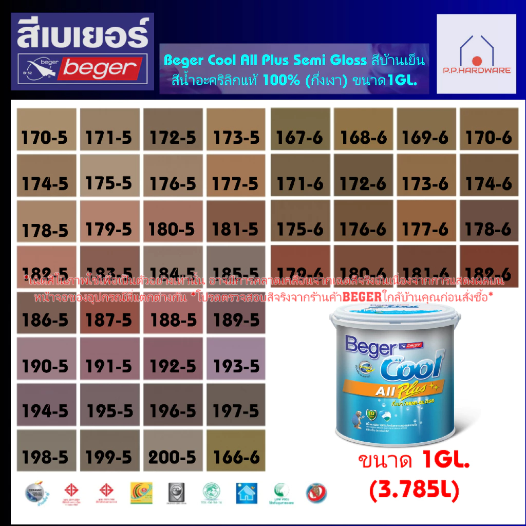Beger สีภายนอก+ภายใน สีทาบ้าน สีน้ำอะคริลิก สีบ้านเย็น กึ่งเงา Beger ...