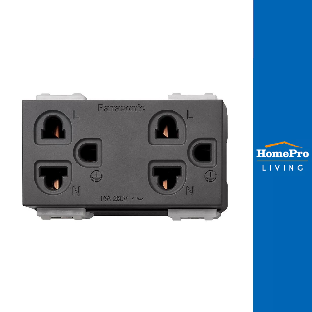 PANASONIC เต้ารับคู่ 3 ขา WEGN 15929 H สีเทา | Shopee Thailand