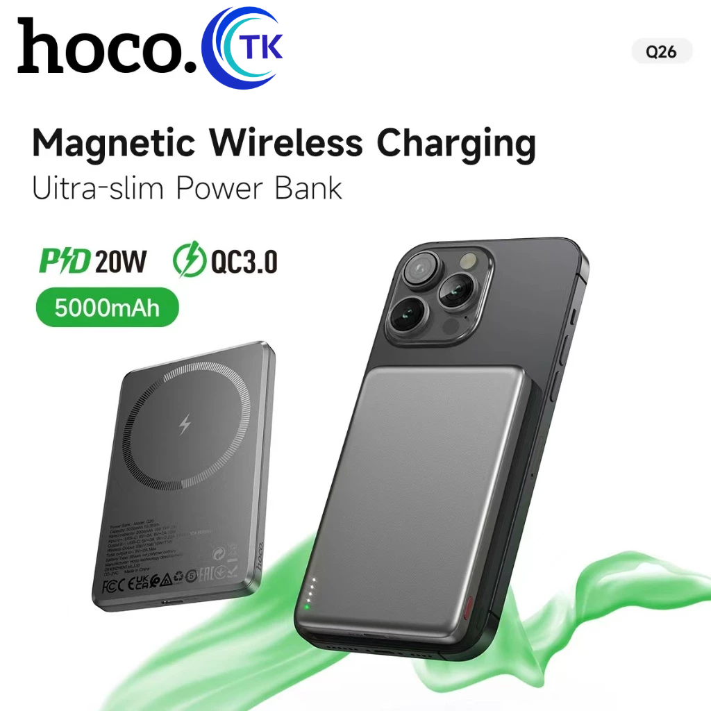 HOCO พาวเวอร์แบงค์ชาร์จไร้สาย Q26 Q26A Powerbank 5000mAh 10000mAh ชาร์จ ...