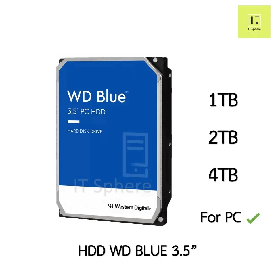 [ HDD for PC ] WD BLUE 3.5” สำหรับ คอมพิวเตอร์ 1TB 2TB 4TB 7200 7400rpm 5400 5400rpm 3.5 นิ้ว 3. ...