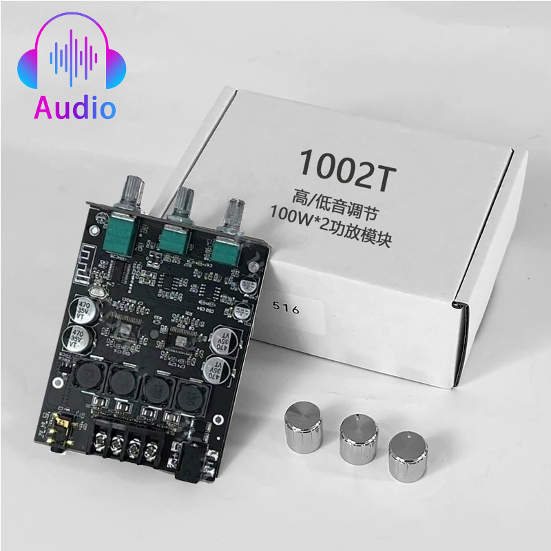 ZK-1002T HIFI 2.0 ช่อง AUX / บลูทู ธ เข้ากันได้ 5.0 100Wx2 โมดูลเสียง ...