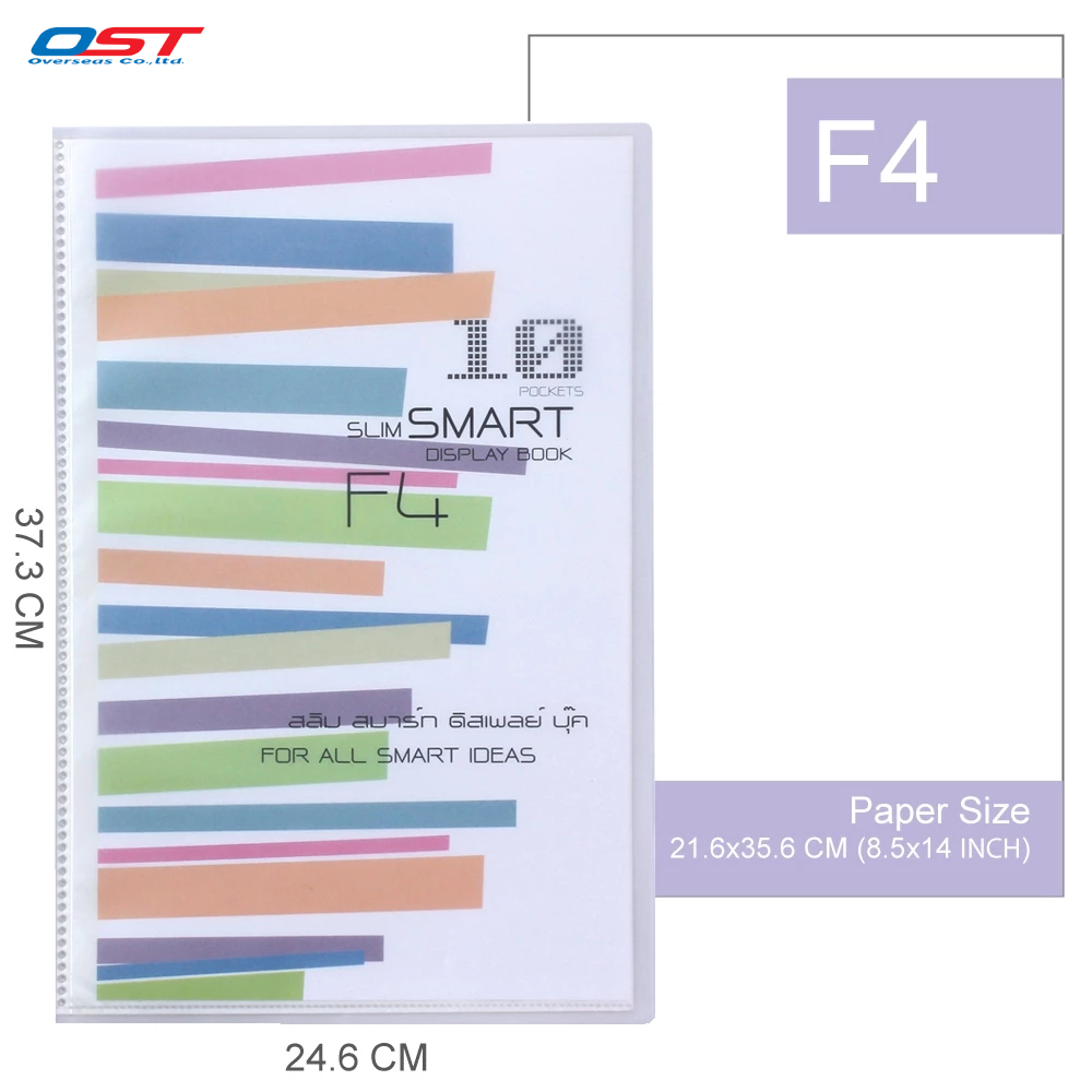 แฟ้มใส่เอกสาร แฟ้มสะสมผลงาน แฟ้มโชว์ ขนาด B7 B6 B5 F4 และb4 10ช่อง Slim Series ปกอ่อน