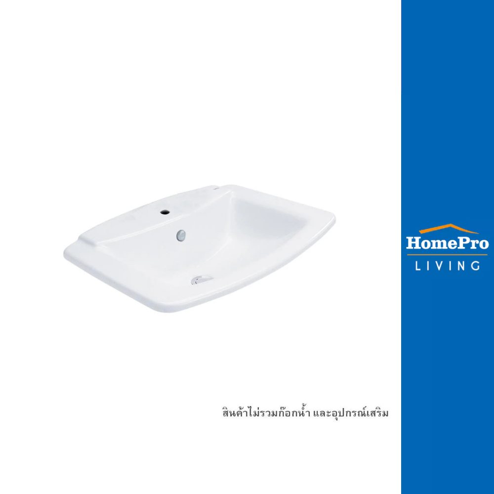 [สินค้าไม่รวมติดตั้ง] COTTO อ่างล้างหน้าฝัง บน เคาน์เตอร์ C0110 สีขาว ...