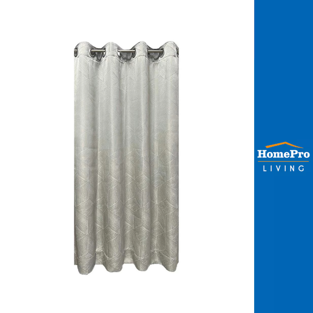 HomePro ผ้าม่าน EYELET ALLIC UV 130X160 ซม. สีเทาอ่อน แบรนด์ HLS ...