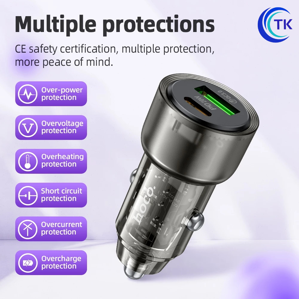 Hoco Z52 หัวชาร์จในรถ ที่ชาร์จจุดบุหรี่ในรถ PD38W+QC 3.0 Car Chaeger ...