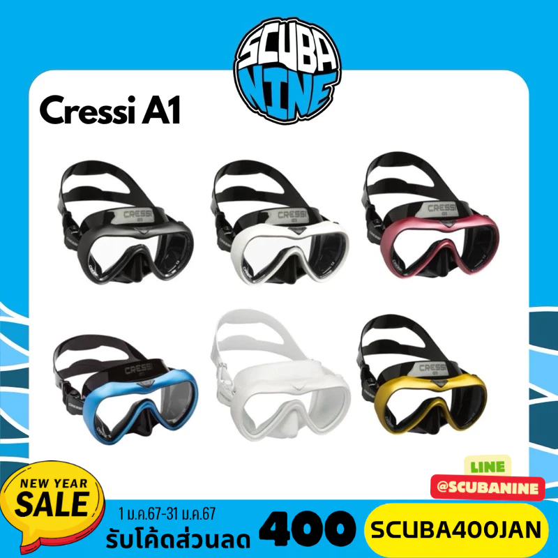 Back in Stock 🎉🎉Cressi A1 mask หน้ากากดำน้ำ แบรนด์อิตาลี ตัวเลนส์ ...