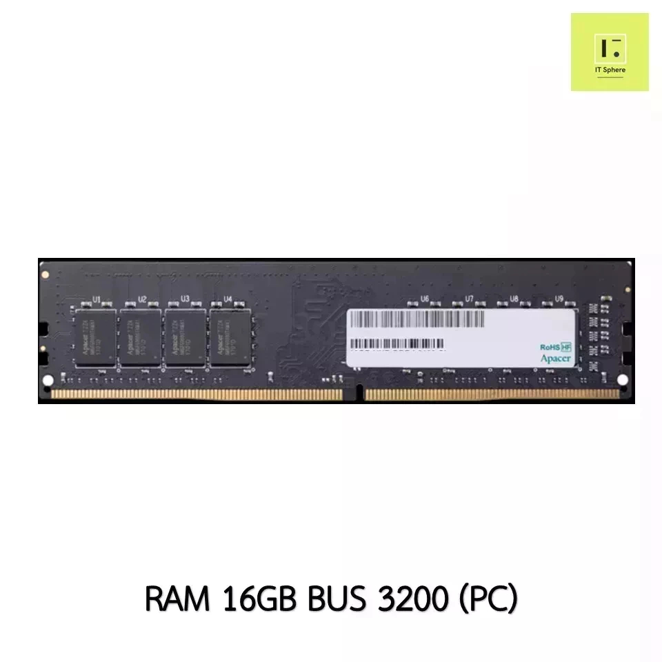 แรม 16GB BUS 3200 (RAM PC APACER DDR4 16*1GB Bus 3200) ของใหม่ มือ 1 ...