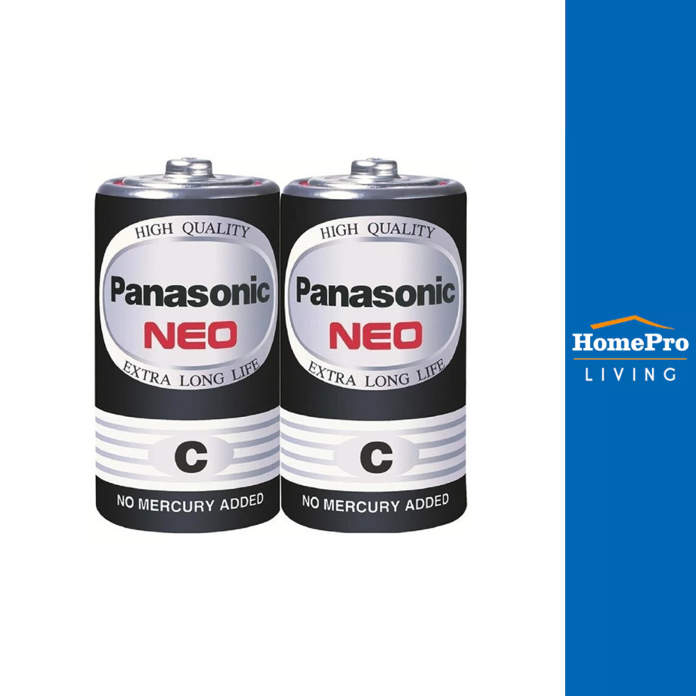 PANASONIC ถ่านธรรมดา C R14NT แพ๊ค 2 ก้อน สีดำ | Shopee Thailand