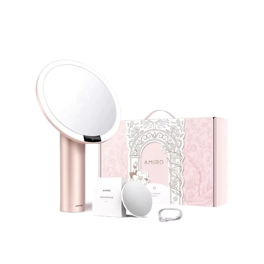 AMIRO กระจกแต่งหน้า Amiro ไฟ LED รุ่น AML009 สี Luxury Pink Gold By Dotlife | Shopee Thailand