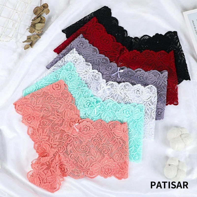 patisar กางเกงชั้นใน เอวสูง แต่งลูกไม้ สีพื้น ยอดนิยม สําหรับผู้หญิง ...