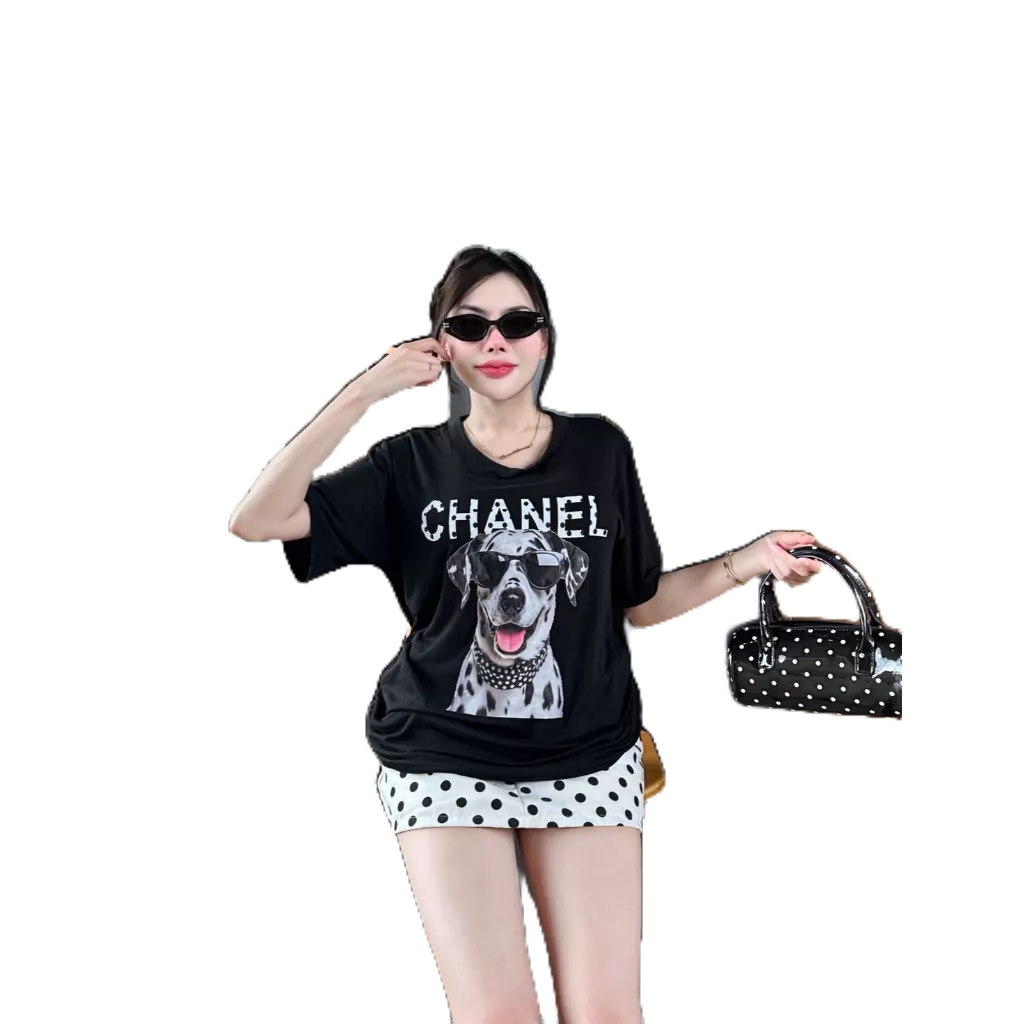 Nichcha Set2ชิ้น - เสื้อโอเวอร์ไซด์ผ้ายูนิโคล่นิ่ม สกรีนลาย - กระโปรง ซิปหน้า สมอคหลัง มีกระเป๋า ...