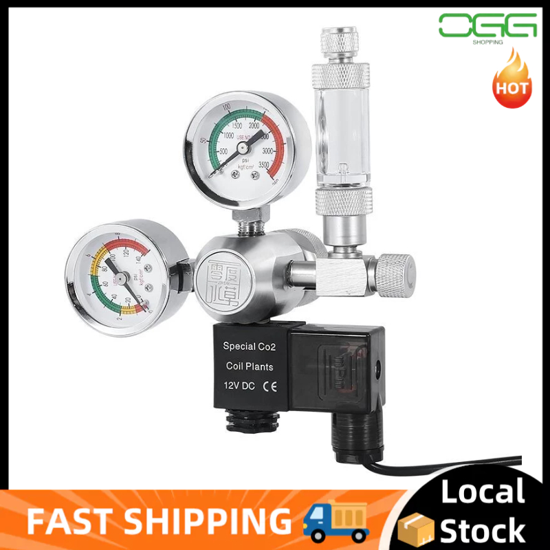 Aquarium CO2 Regulator กันน้ำตัวควบคุมคาร์บอนไดออกไซด์ขนาดใหญ่เครื่องวัด Bubble Counter Solenoid ...