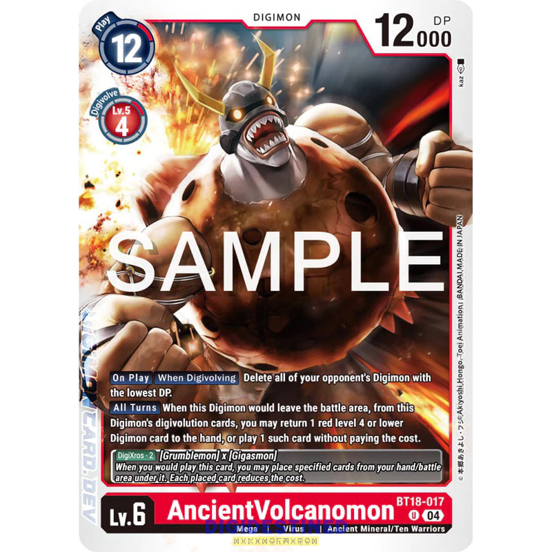[Digimon] AncientVolcanomon BT18-017 Digimon Card การ์ดสะสมดิจิม่อน ร้านDDN | Shopee Thailand