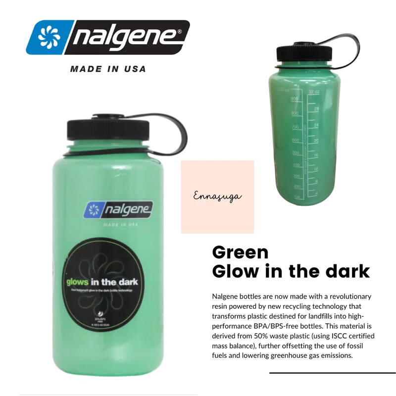 พร้อมส่ง ️ Nalgene - Glow Green 32oz Wide Mouth Sustain Water Bottle ...