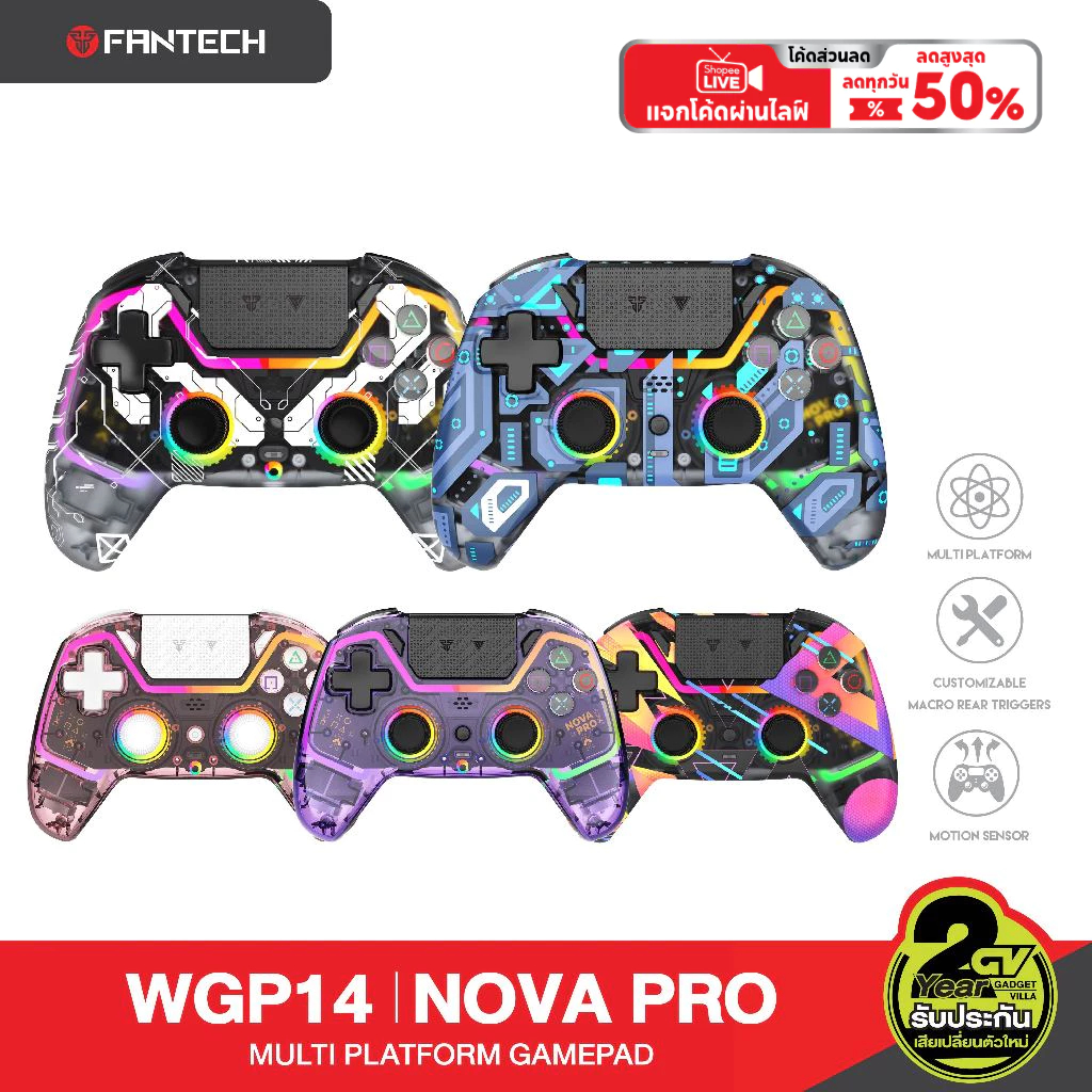 FANTECH รุ่น NOVA PRO WGP14 V2 Joystick จอยเกมมิ่งไร้สาย BT รองรับ PC ...