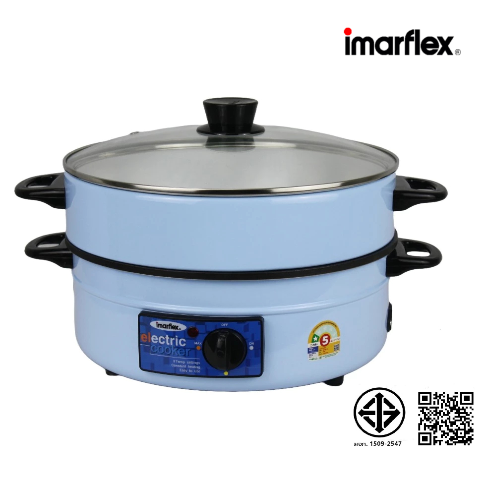 IMARFLEX_1 กระทะไฟฟ้าอลูมิเนียม ฝาแก้ว แบบเคลือบ ซึ้ง 1 ชั้น ขนาด 3 ลิตร IP-137 | Shopee Thailand