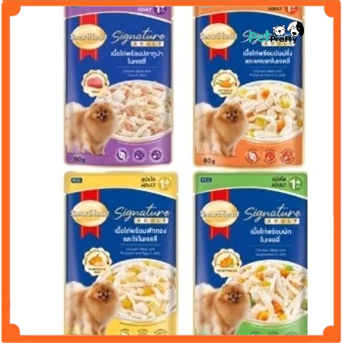 สินค้าใหม่ (1ซอง) SmartHeart Signature อาหารเปียกสุนัข 80ก. (Pouch ...