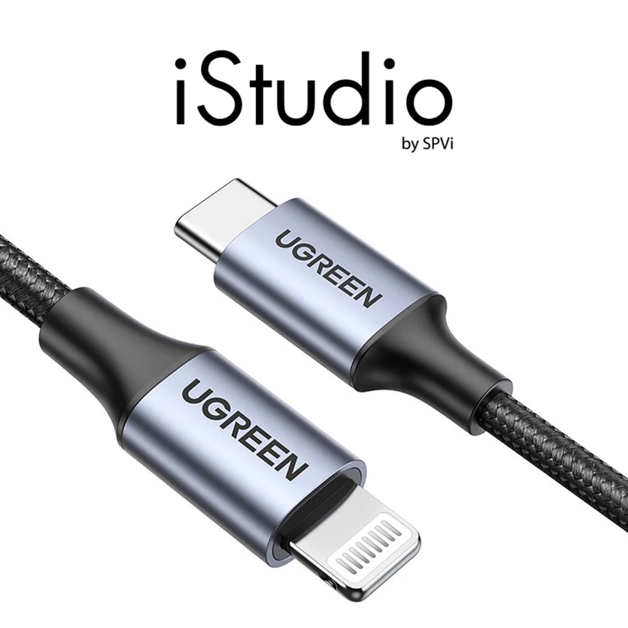 สายชาร์จ UGREEN US304 , 60759 LIGHTNING TO USB-C 2.0 CABLE 1M (ALU GRAY, NYLON) | Shopee Thailand