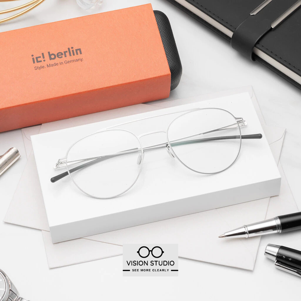 กรอบแว่น IC BERLIN Lev Chrome | Shopee Thailand