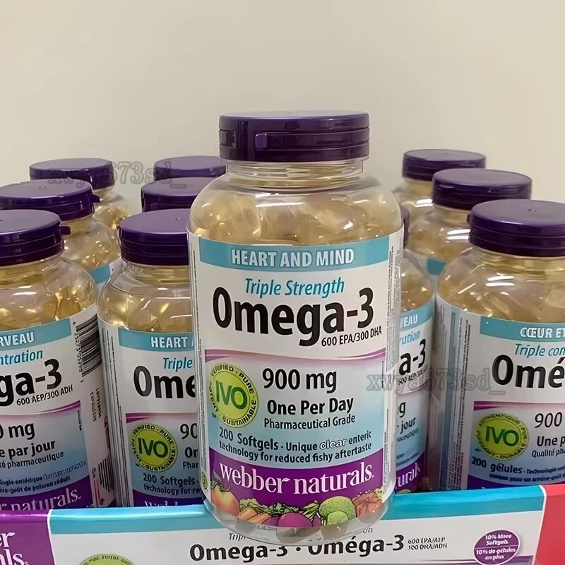 จัดส่งที่รวดเร็ว webber naturals Fish Oil OMEGA-3 Fish Oil 900mg 200 ...