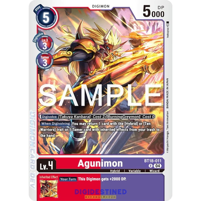 [Digimon] Agunimon ВТ18-011 Digimon Card การ์ดสะสมดิจิม่อน ร้านDDN ...