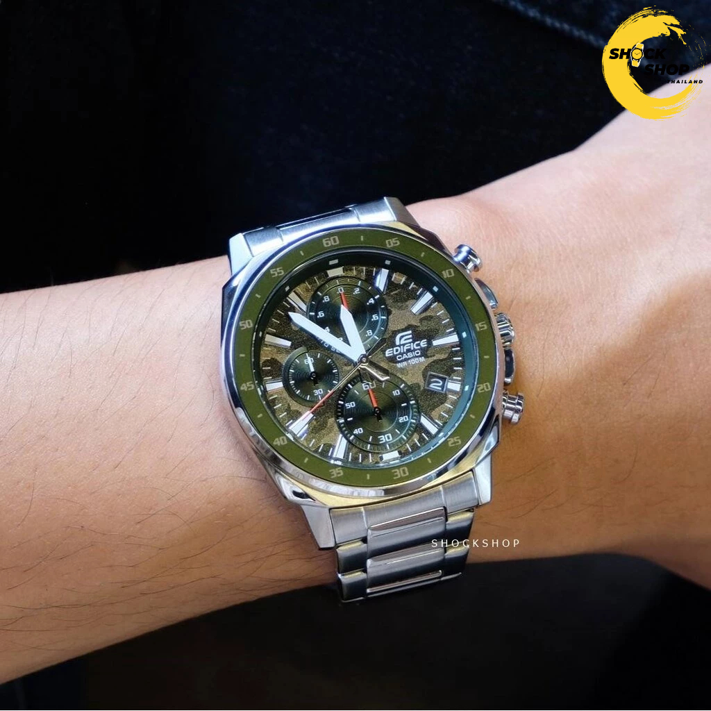 หน้าปัดลายพราง Casio Edifice นาฬิกาผู้ชาย รุ่น EFV-600D-3CV คาสิโอ | Shopee Thailand
