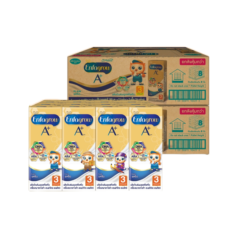 นมกล่อง เอนฟาโกร ยูเอชที สูตร3 ชนิดจืด (36 กล่อง) x2 ลัง Enfagrow UHT ...
