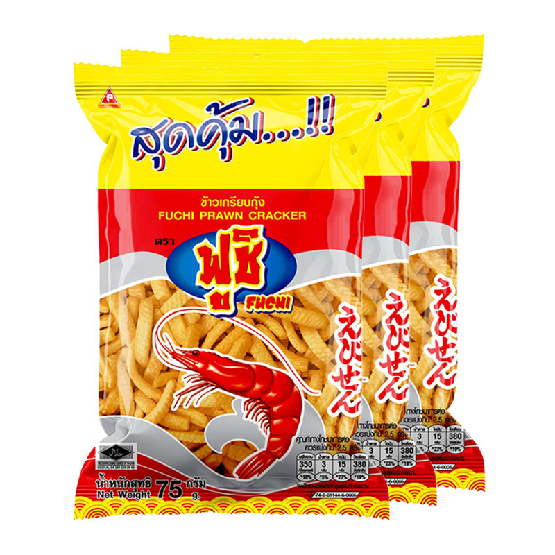 ฟูชิ ข้าวเกรียบกุ้ง รสดั้งเดิม 75 ก. x 3 (FUCHI Prawn Crackers Original ...