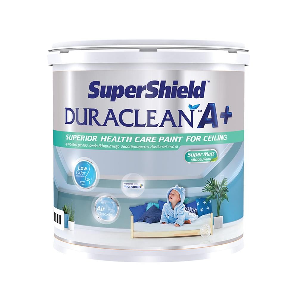HomePro สีน้ำทาฝ้า SUPERSHIELD DURACLEAN A PLUS D888 สีเทา ด้าน 1 ...