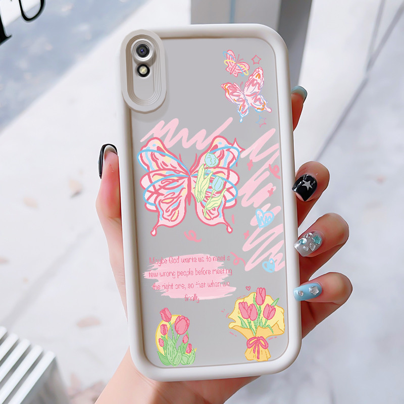เคสสำหรับ Xiaomi Redmi 9i 9a 9t 9 Power เคสโทรศัพท์ผีเสื้อดอกไม้สามสี ...