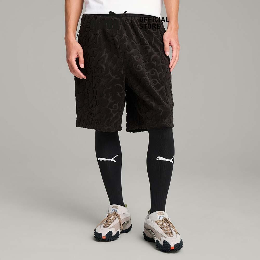 PUMA PRIME/SELECT - กางเกงขาสั้น PUMA x ARIES ARISE Towelling สีดำ ...