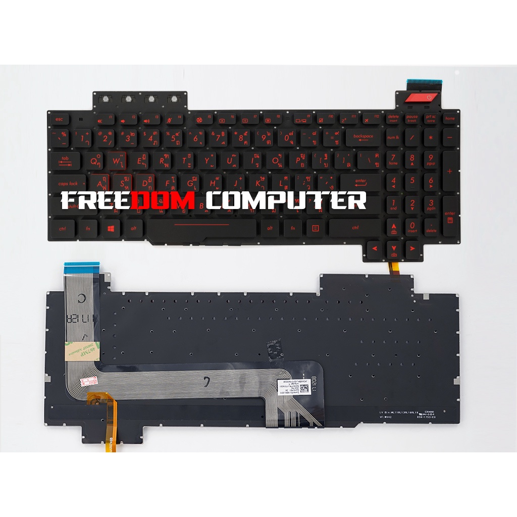 KEYBOARD คีย์บอร์ด ASUS FX503 FX503V FX503VD FX503VM ไทย-อังกฤษ มีไฟ ...